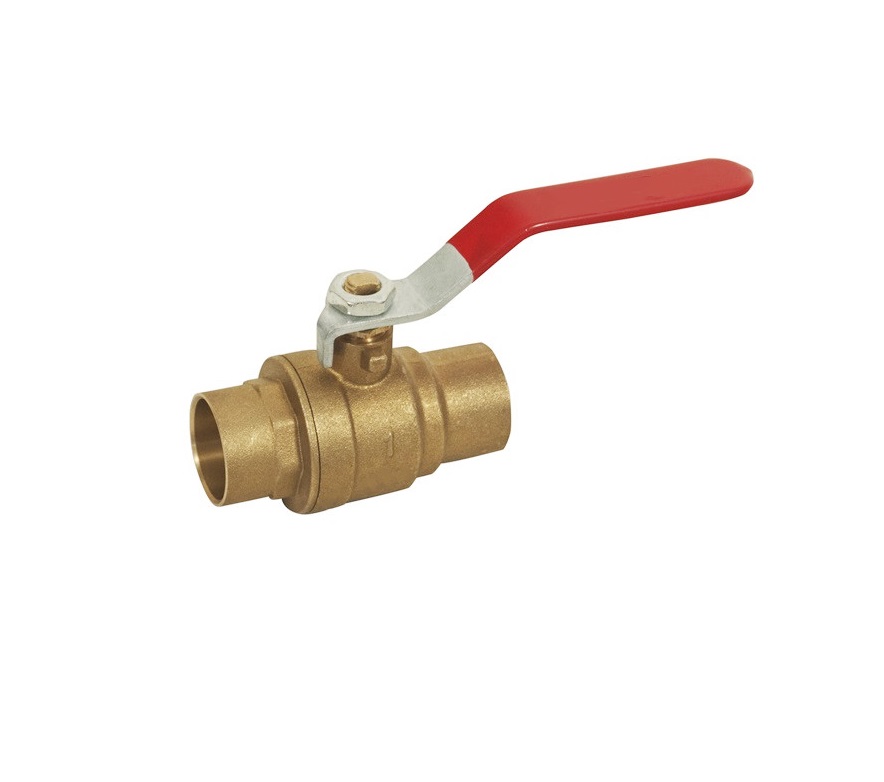 3/4″ C X C Heavy Duty Lead Free Sweat Full Port Ball Valve, Red Handle ...